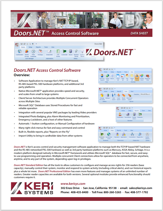 Doors.NET Data Sheet